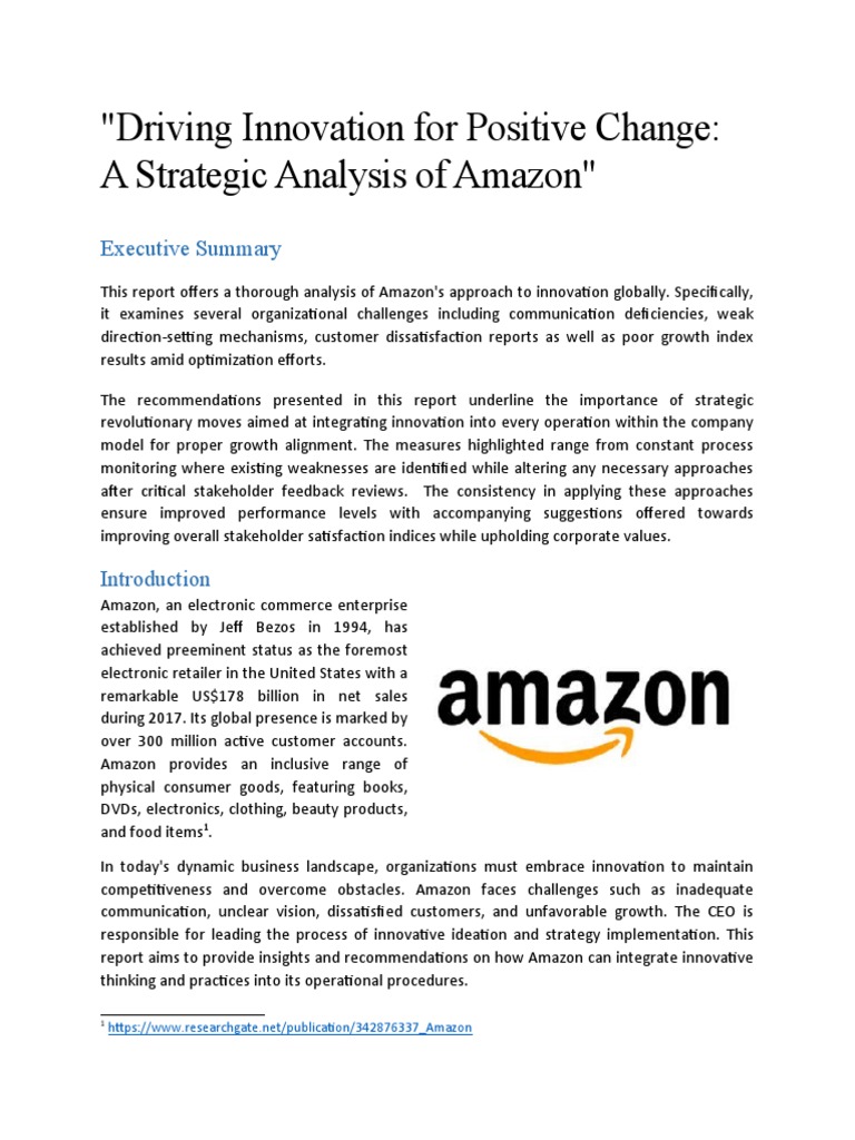 Amazon | PDF | Innovation | Risk