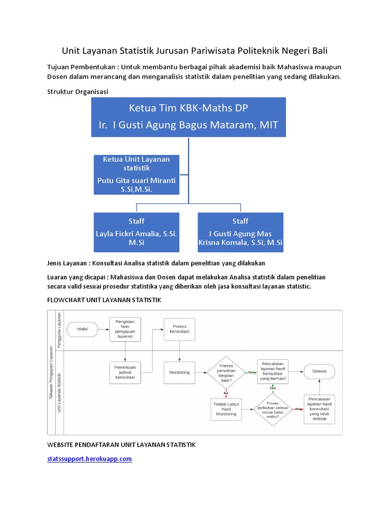Unit Layanan Statistik Jurusan Pariwisata Politeknik Negeri Bali | PDF