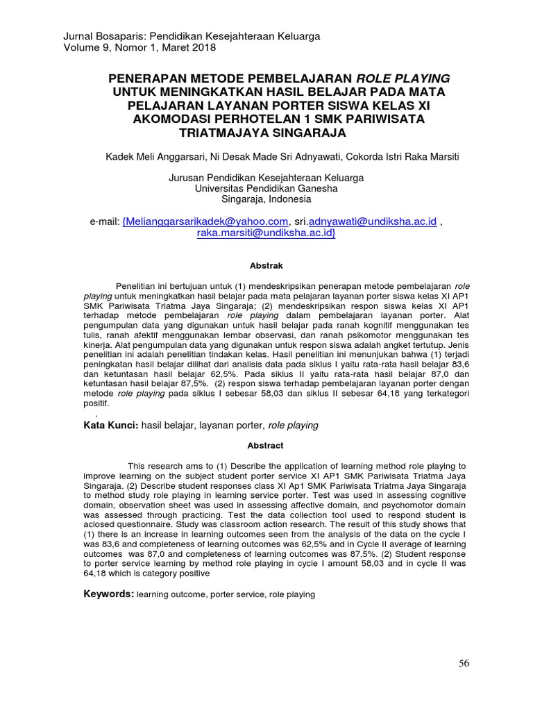 Penerapan Metode Pembelajaran Role Playing Untuk M | PDF