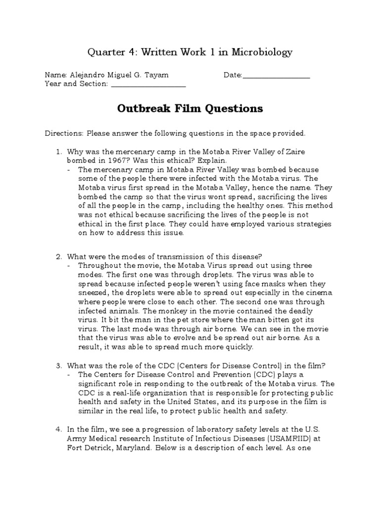 Outbreak-Film-Review-Questions | PDF