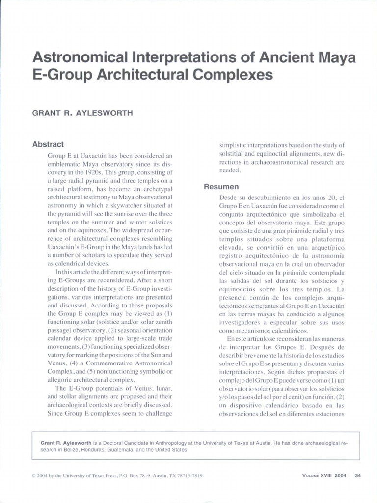 Astronomicai Interpretations of Ancient Maya of E Groups | PDF | Zodiac ...