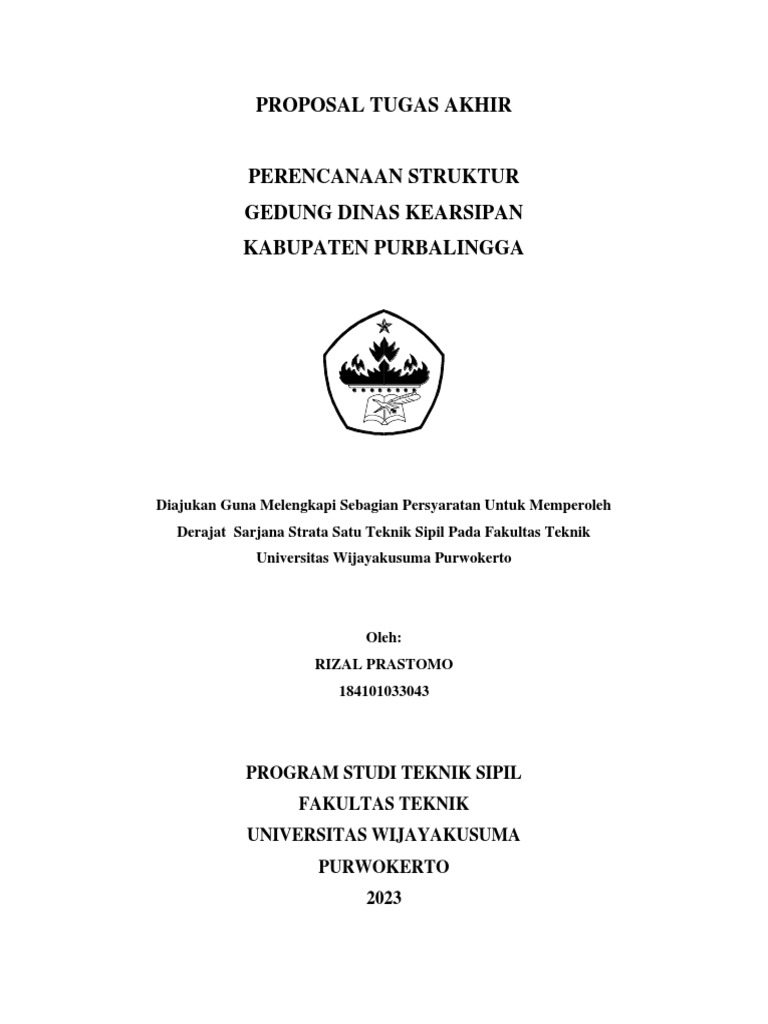 Outline Seminar Proposal Tugas Akhir Perencanaan Gedung Arsip | PDF