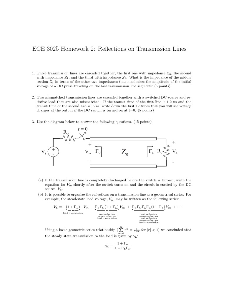 Homework 2 | PDF | Transmission Line | Electrical Impedance