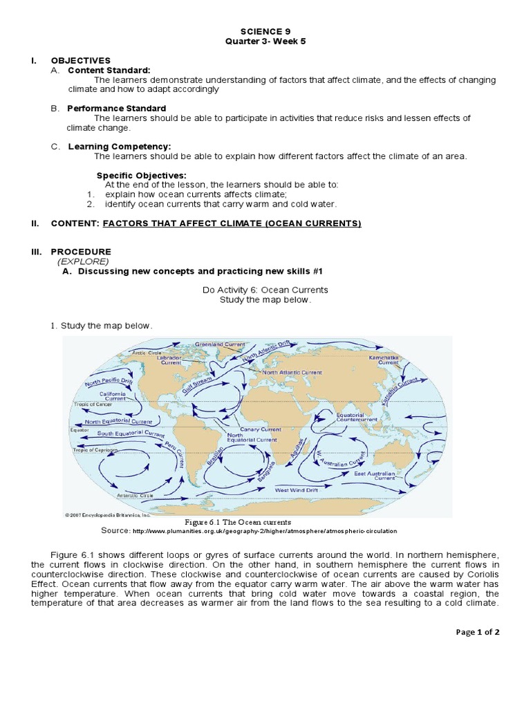 DLP-Science-9-Q3-Week 5 | PDF | Oceans | Physical Geography