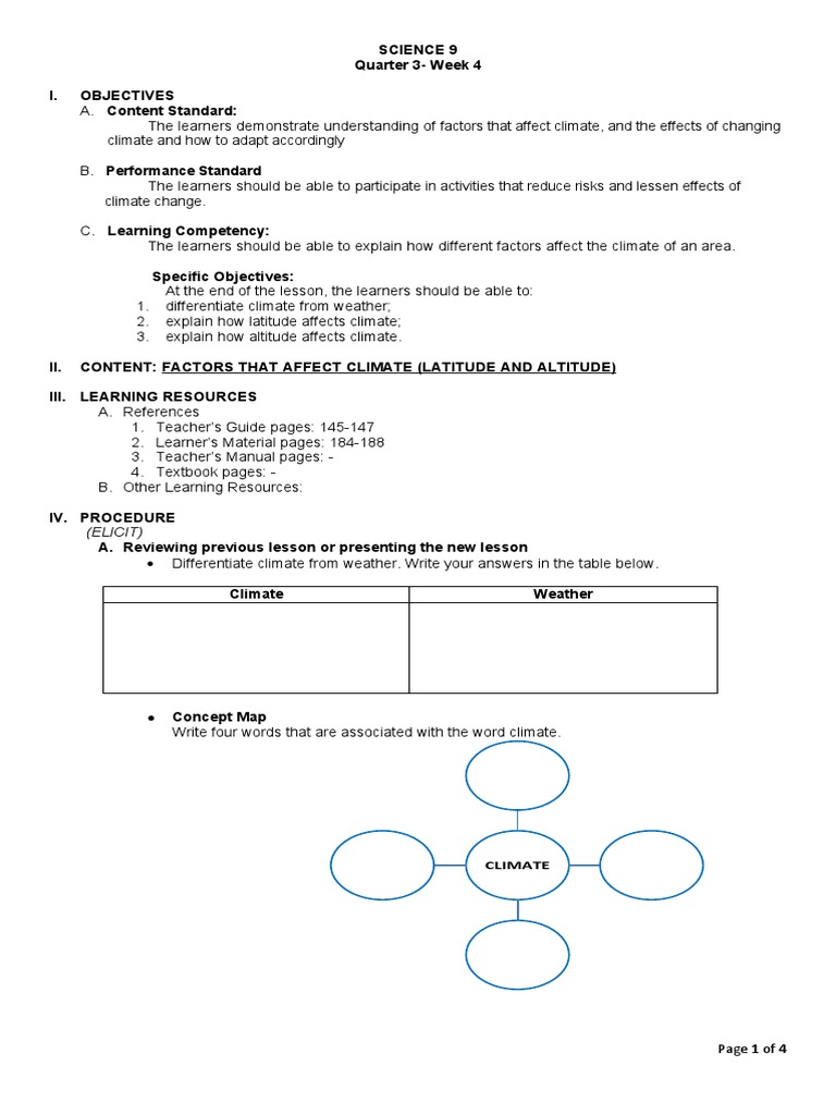 Factors Affecting Climate: Latitude & Altitude | PDF | Science ...