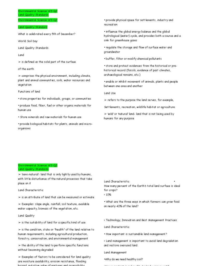 Environmental Science W3 Q2 | PDF | Natural Environment | Soil