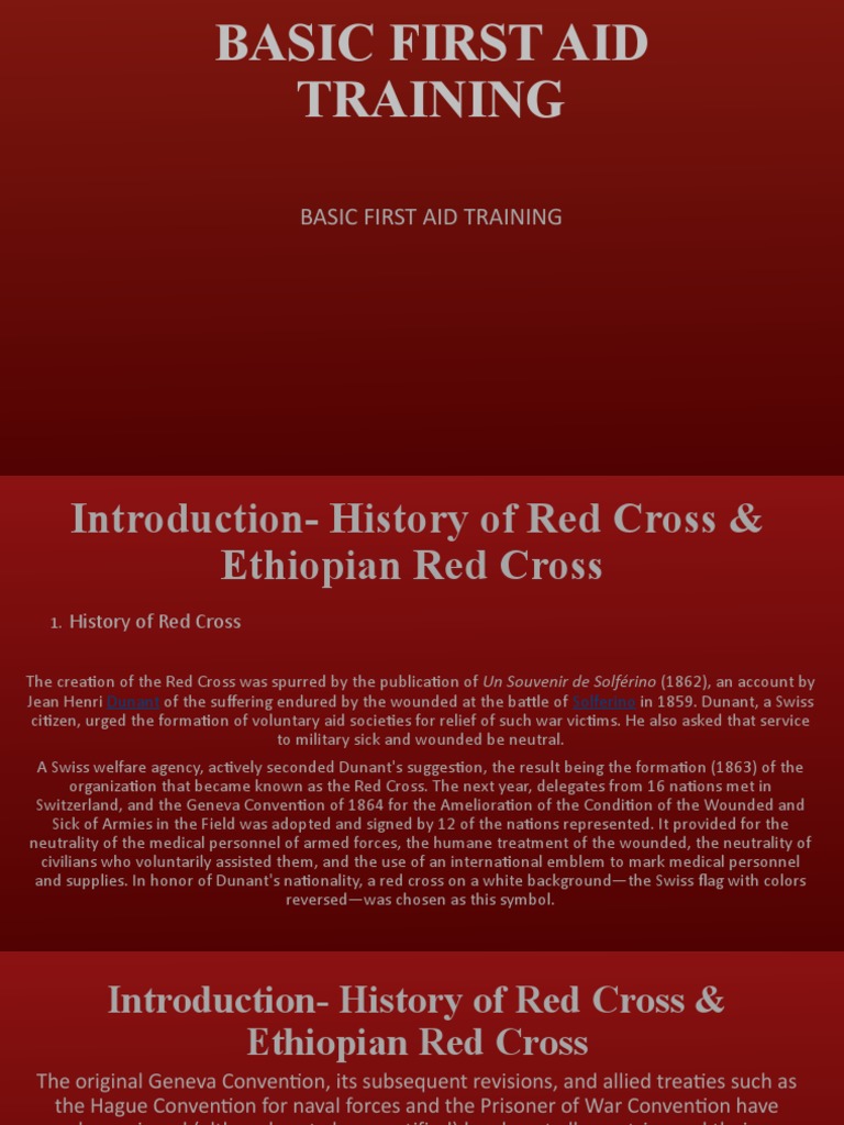 Basic First Aid Training | PDF | International Committee Of The Red ...