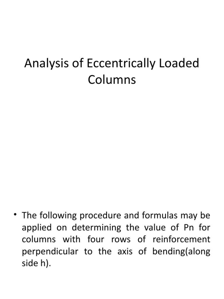 Analysis of Eccentrically Loaded Columns | PDF
