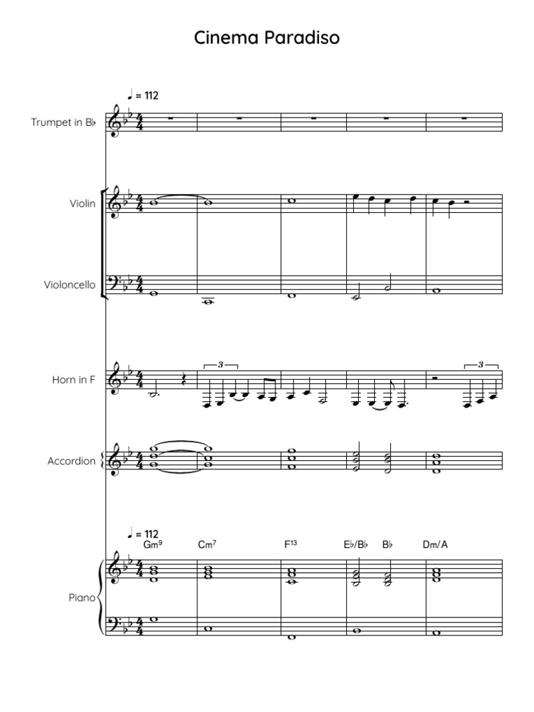 Cinema Paradiso - Score and Parts | PDF