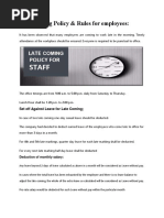 Late Coming Policy Sample Template - Pazcare | PDF | Business | Economies