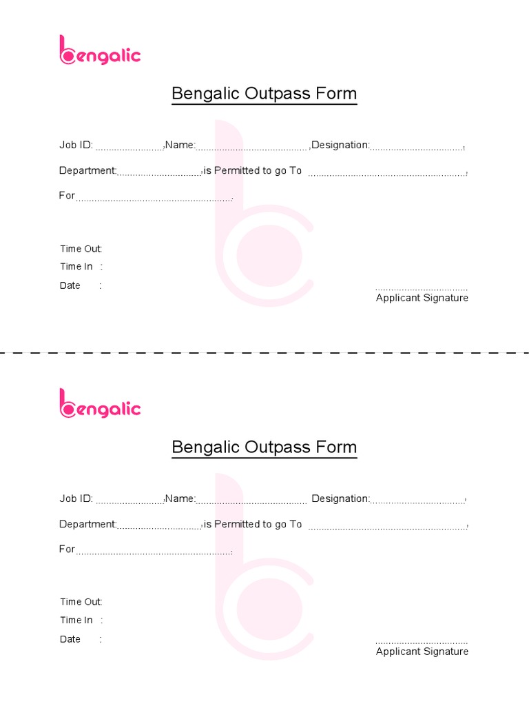 Outpass Form Pdf