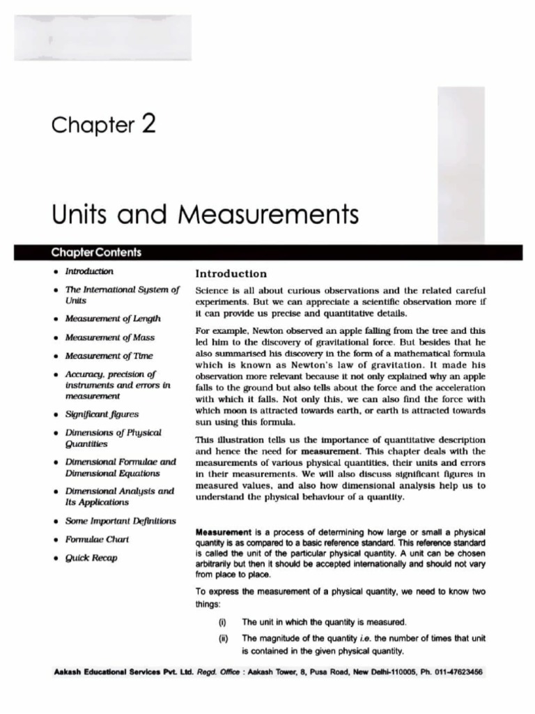 Units and Measurements - PDF - PHYSICS | PDF