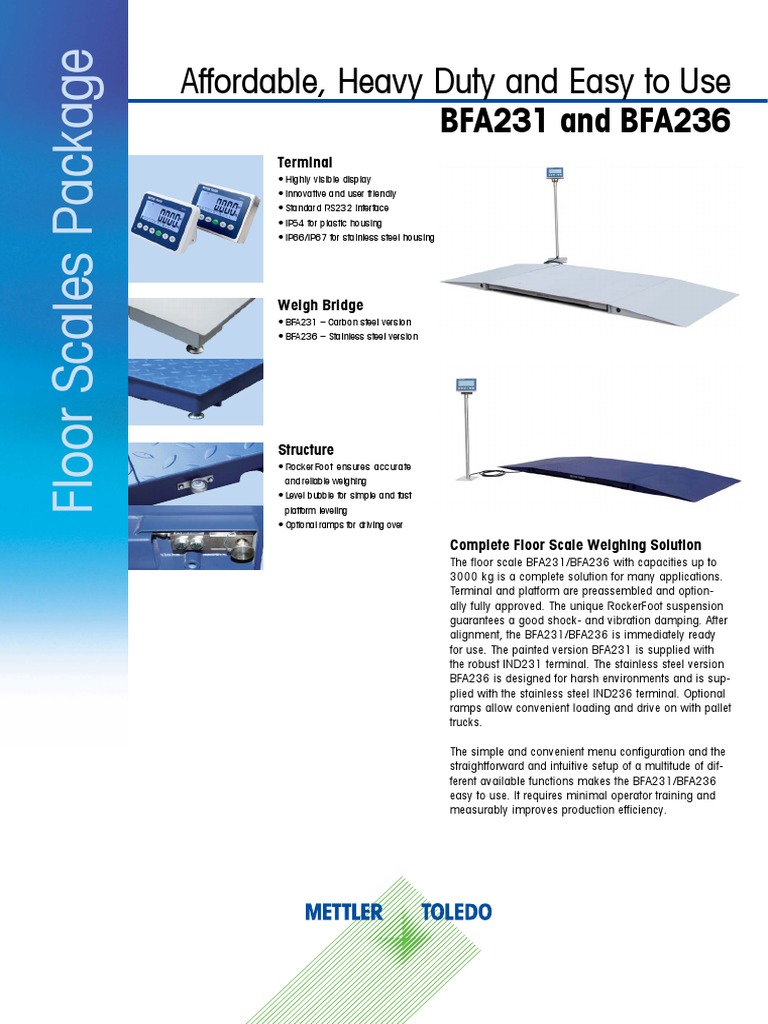 BFA23x Floor Scales Brochure | PDF | Pallet | Steel