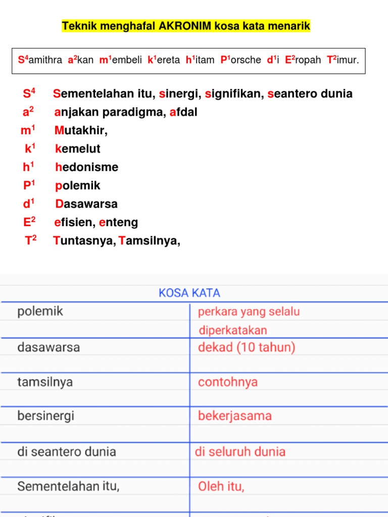 Akronim kosa kata_Cikgu Sera | PDF