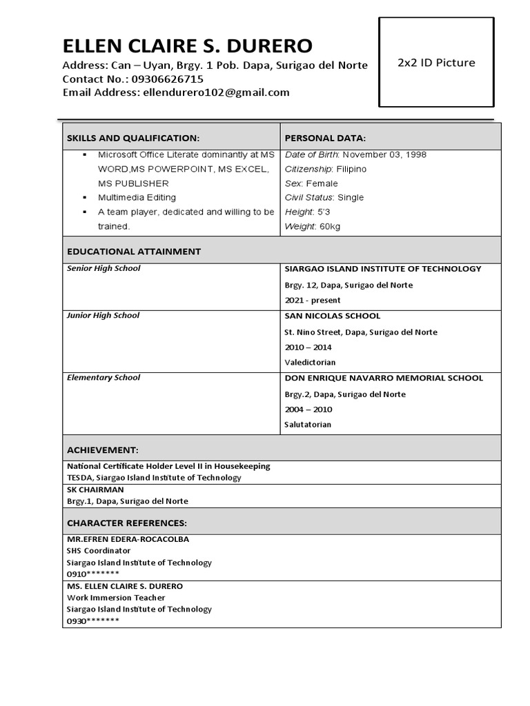 Resumee Format | PDF