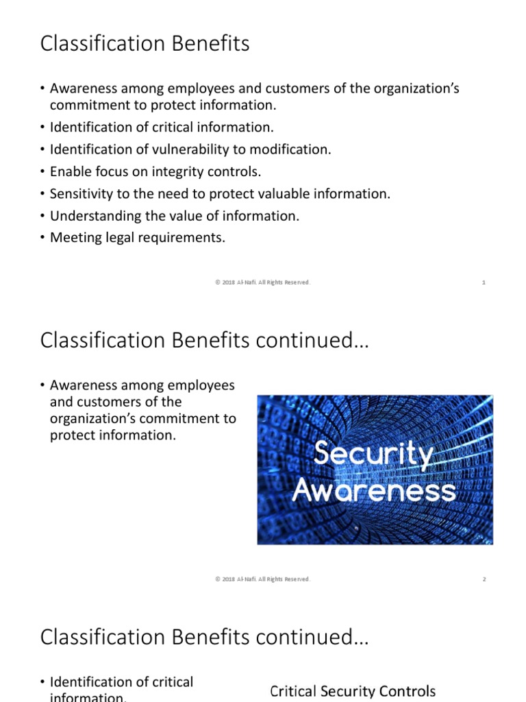 Information Classification Benefits | PDF