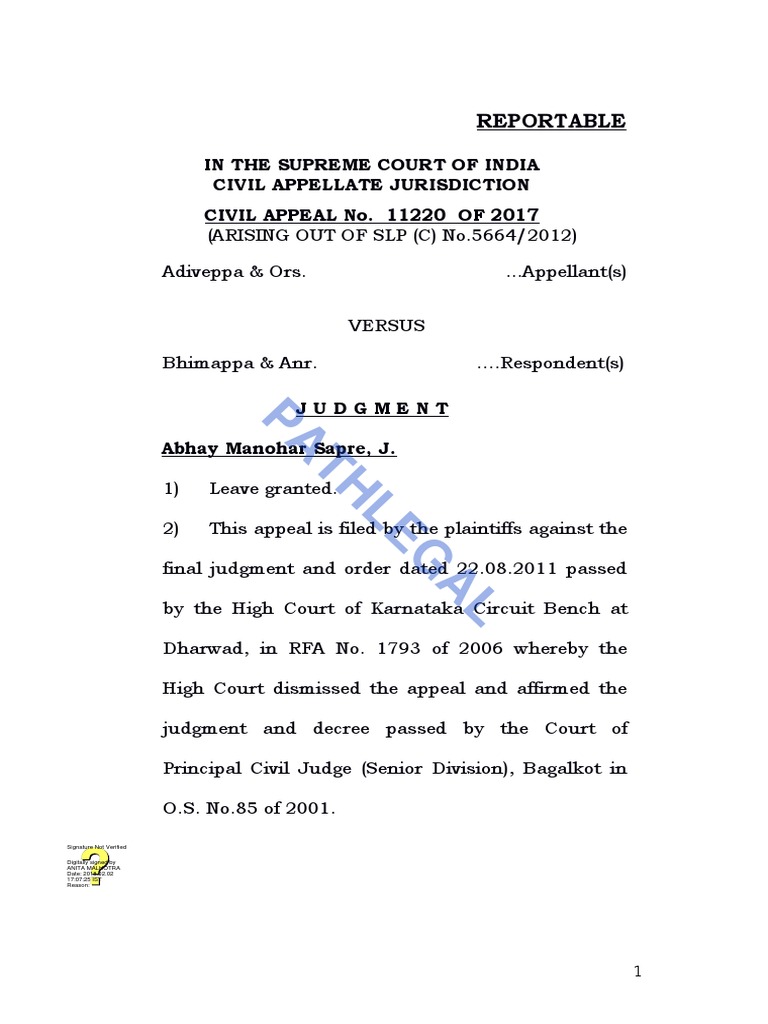 Pathlegal: in The Supreme Court of India Civil Appellate Jurisdiction ...