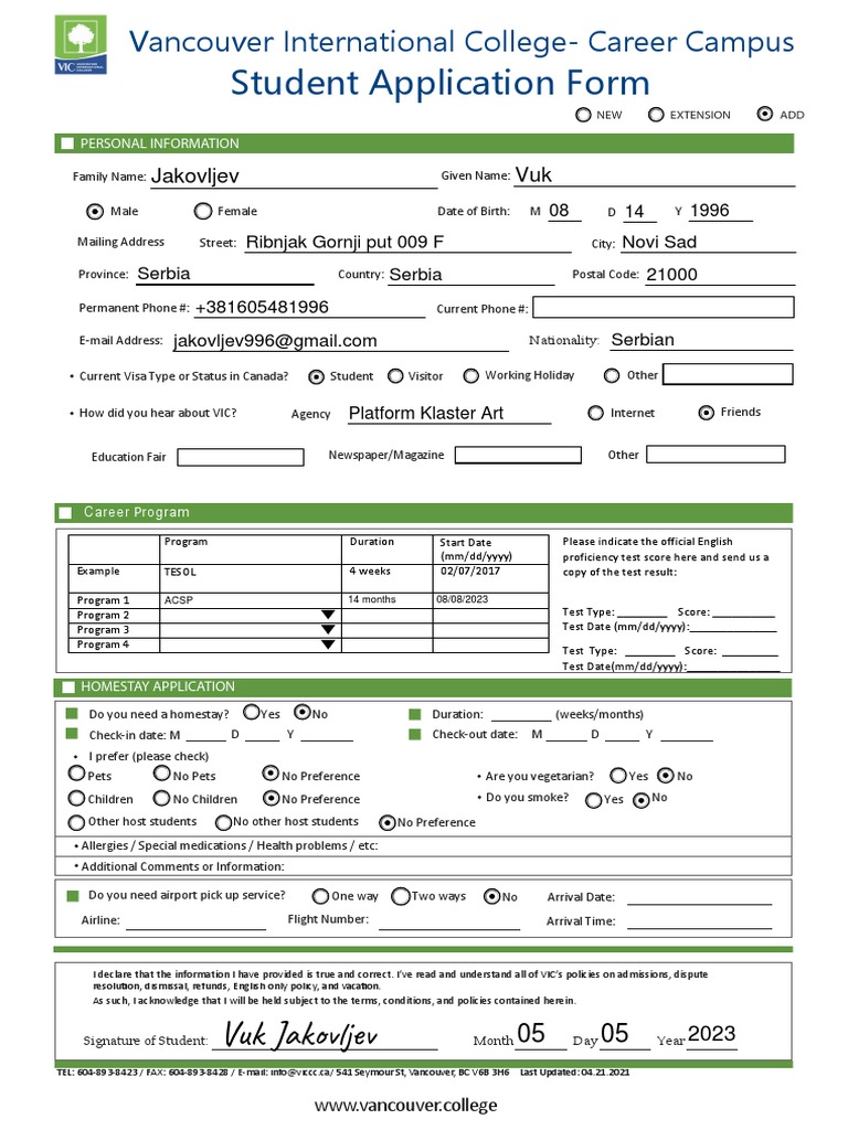 VICCC Application Form 2021 | PDF