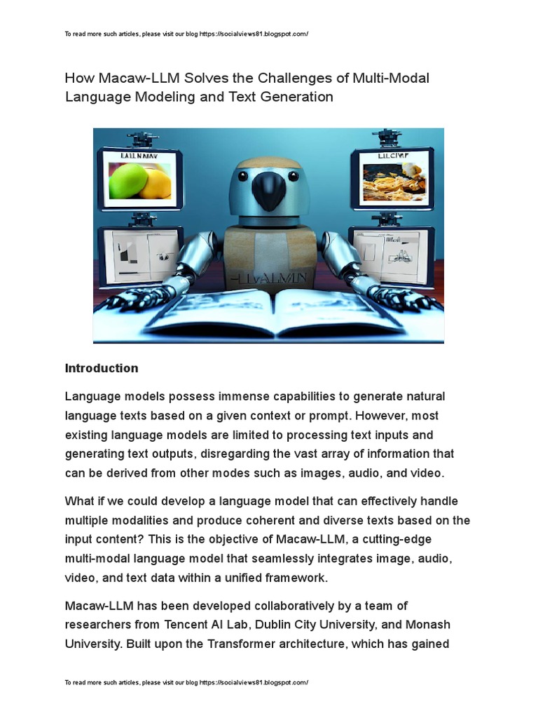 How Macaw-LLM Solves the Challenges of Multi-Modal Language Modeling and Text Generation | PDF