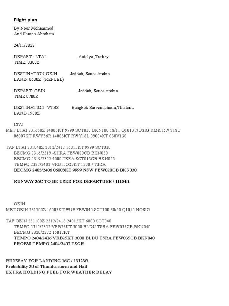 Flight Plan | PDF | Aviation | Aerospace