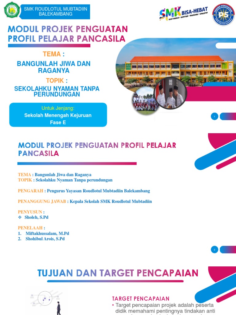 Modul Projek Bangunlah Jiwa Dan Raganya - Sekolahku Nyaman Tanpa Perundungan - Fase E | PDF