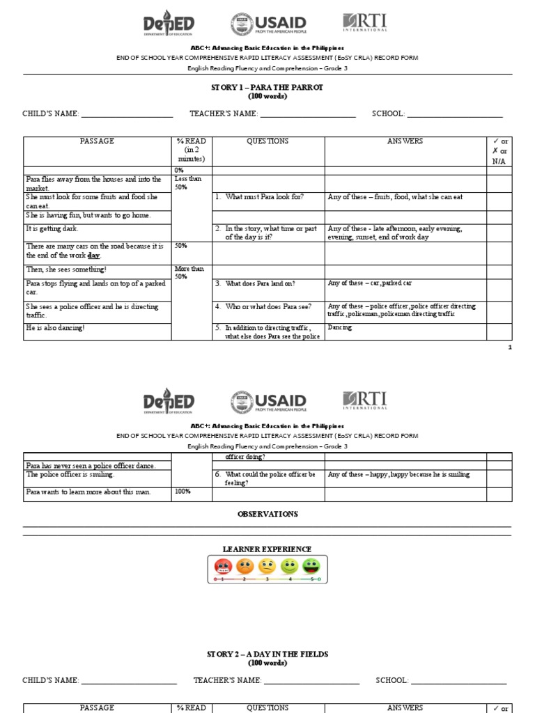 English - G3.RF PRACTICE | PDF | Reading Comprehension | Literacy
