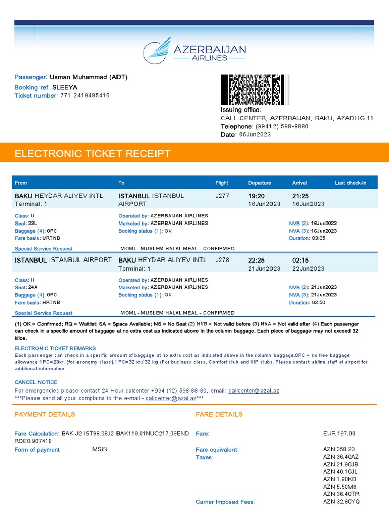 MUHAMMAD USMAN - Ticket | PDF