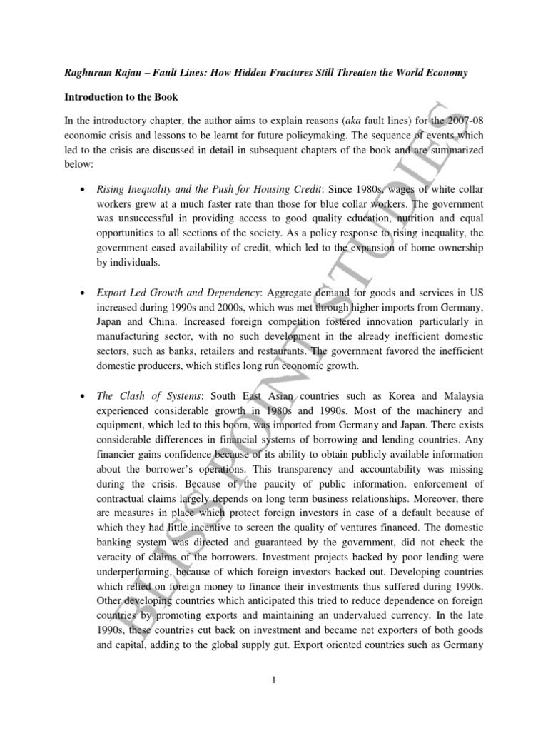 Raghuram Rajan - Introduction | PDF