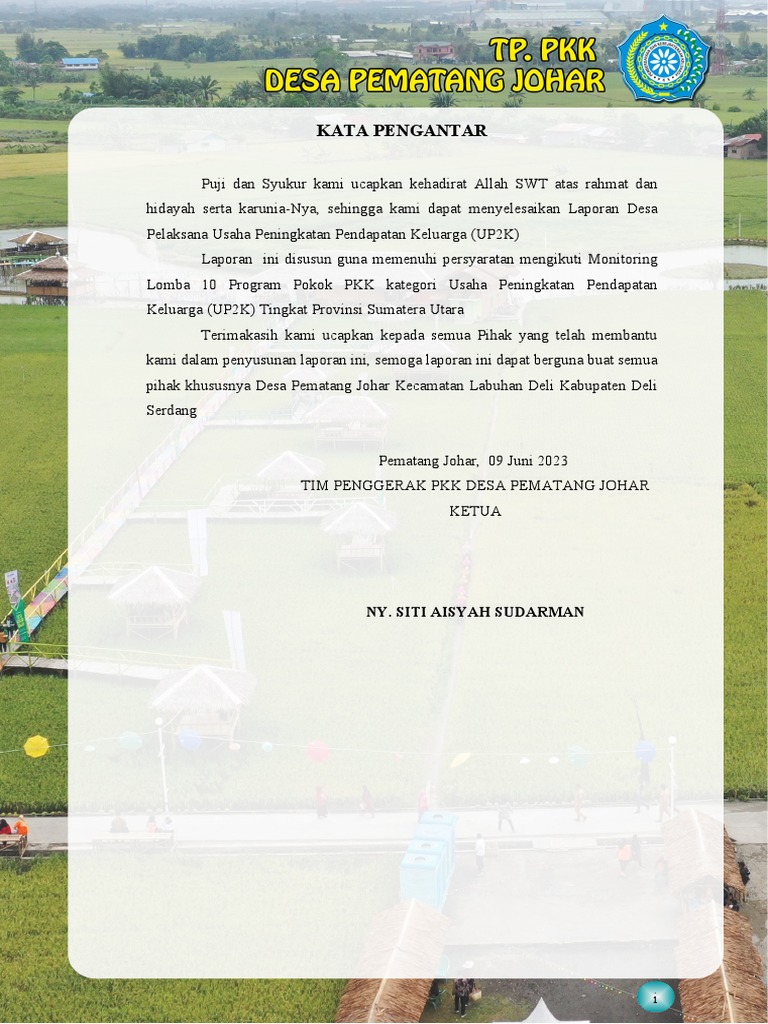 Laporan UP2K PKK Gelari Pelangi | PDF