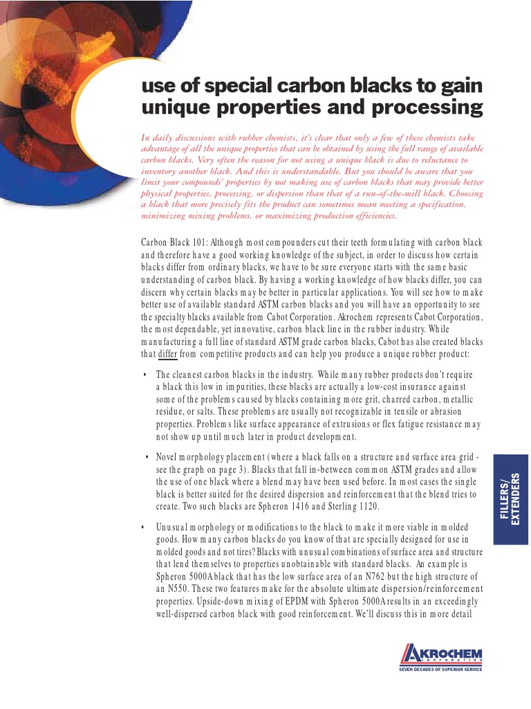 Ref. 4 - Akrochem Technical Bulletein Carbon_black | PDF | Natural ...