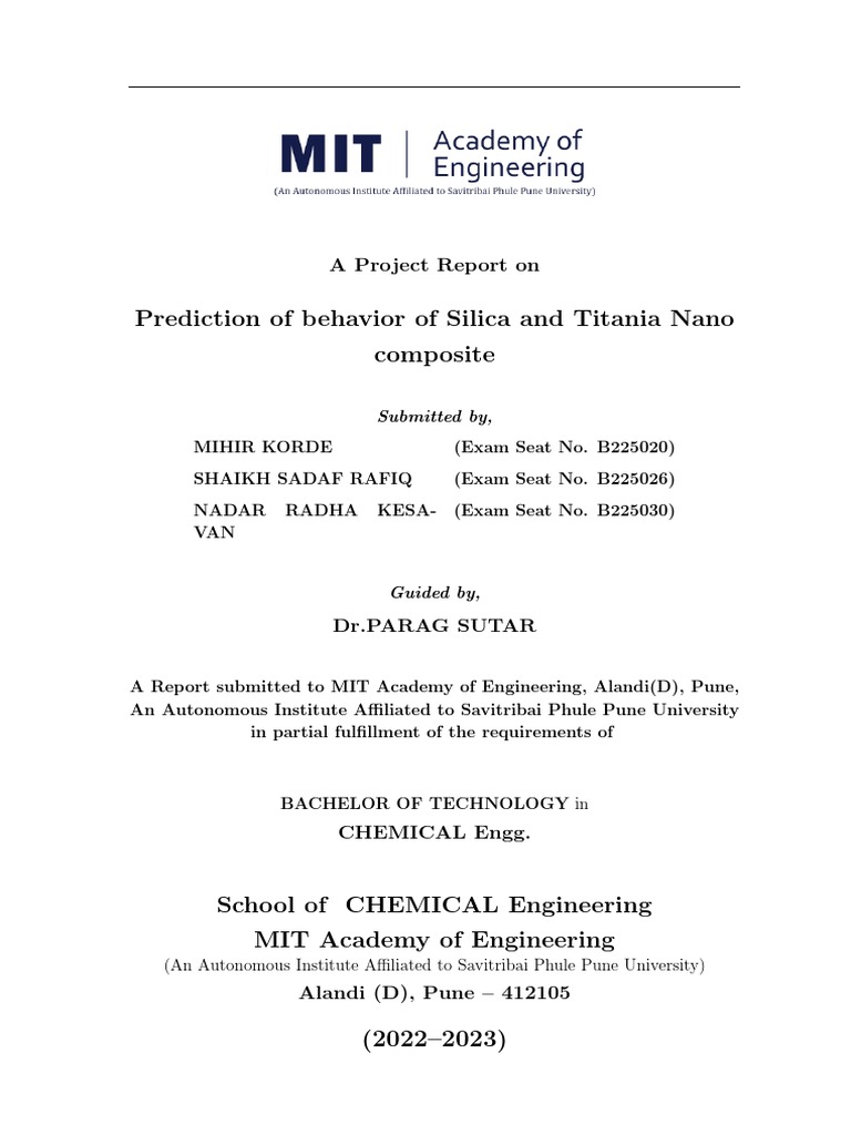 BTECH - Project Chemical Roll No 22, 23,34 | PDF | Regression Analysis ...