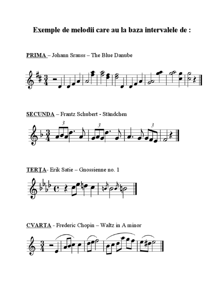 Exemple de melodii cu intervale | PDF