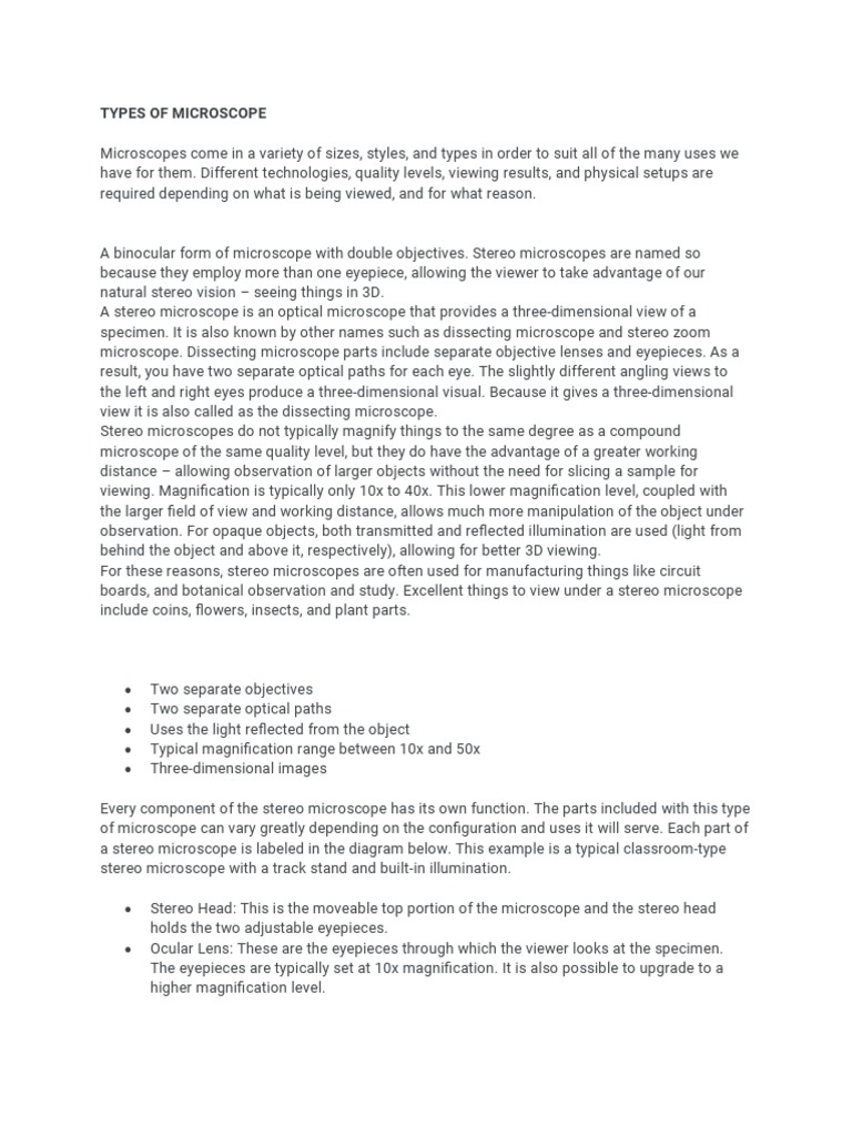 Types of Microscope | PDF