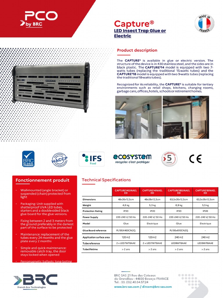 Brc-Fiche Technique - Capture Led-Pco en | PDF