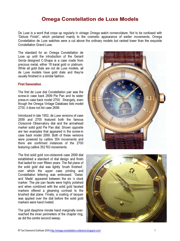 Omega Constellation Deluxe Dials V4 | PDF