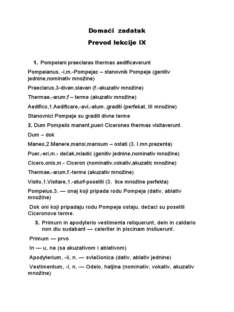 Latinski Analiza 1 Godina | PDF