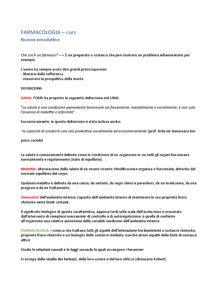 FARMACOLOGIA - Curs | PDF