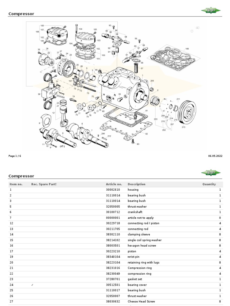 BITZER 4P.2Y - Part List | PDF | Piston | Electrical Connector