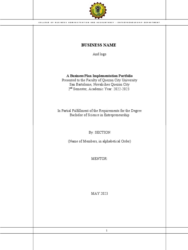 Business Plan Implementation Portfolio | PDF | Expense | Balance Sheet