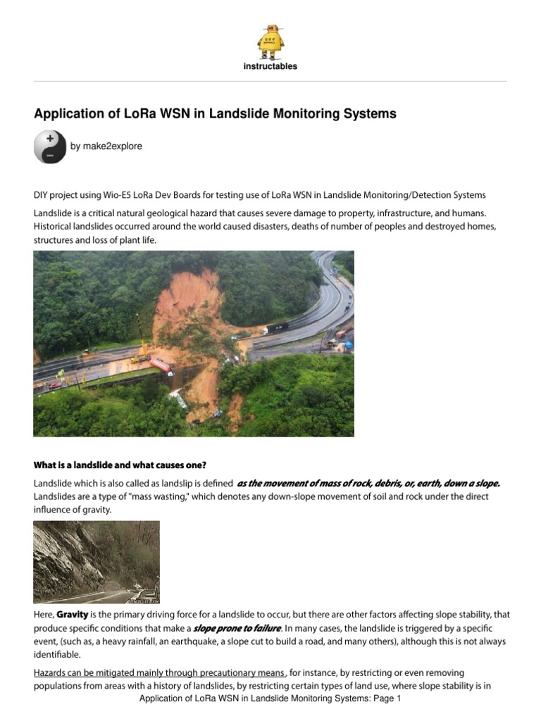 Application of LoRa WSN in Landslide Monitoring Sy | PDF | Wireless Sensor Network | Landslide