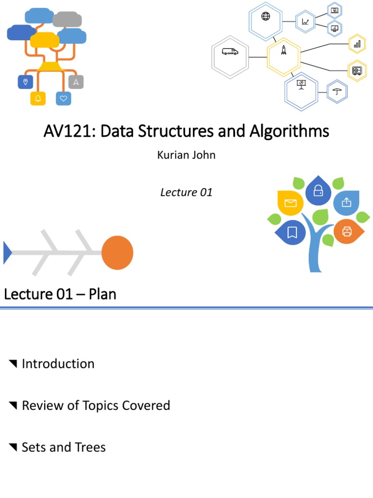 Av121 Dsa Kj Lecture 01 Sets Trees Pdf Algorithms And Data Structures Computer Programming 7110