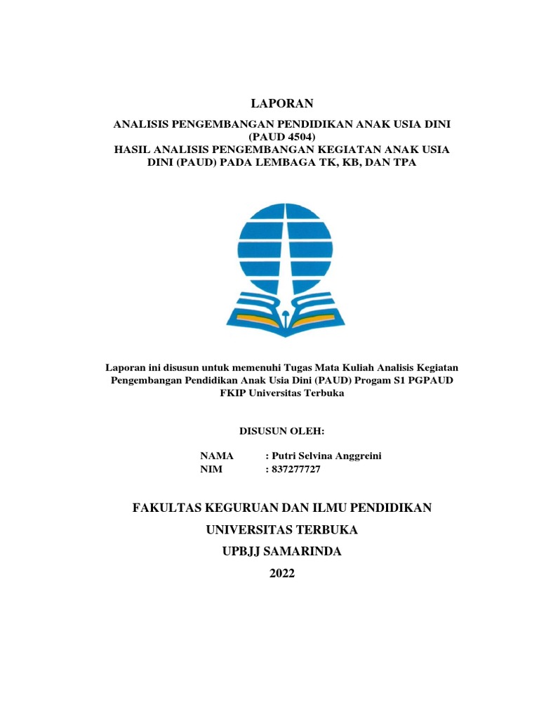 Analisis Kognitif Anak Usia Dini PAUD | PDF | Karier & Perkembangan