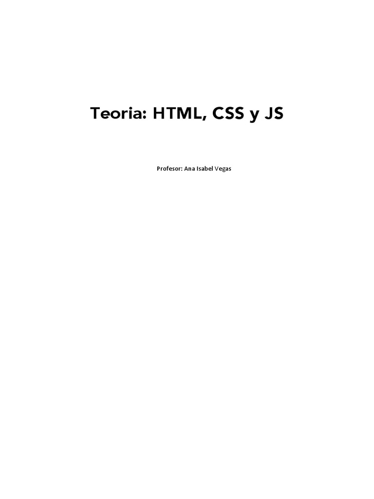 Teoria HTML, Css y Js | PDF | Tecnología