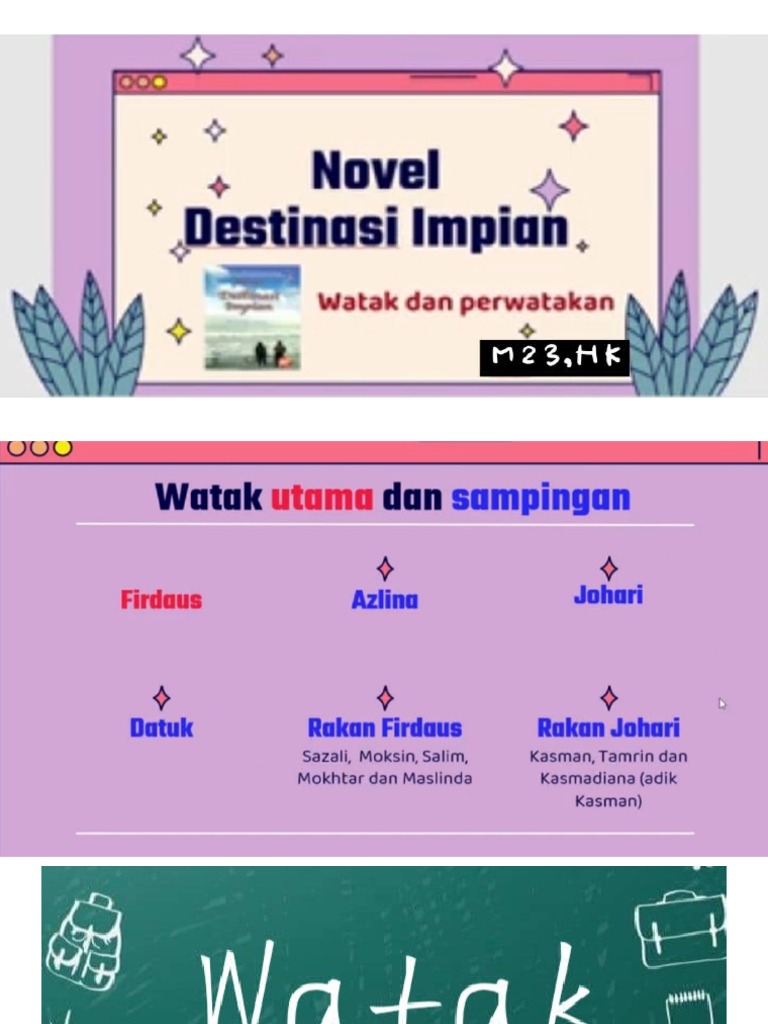 M23 Watak&Perwatakan Novel Destinasi Impian | PDF