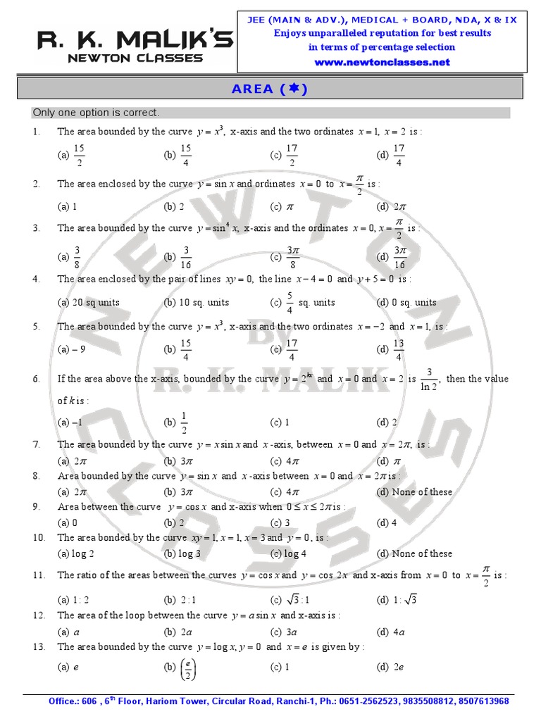 NDA Previous Year Questions AREA | PDF