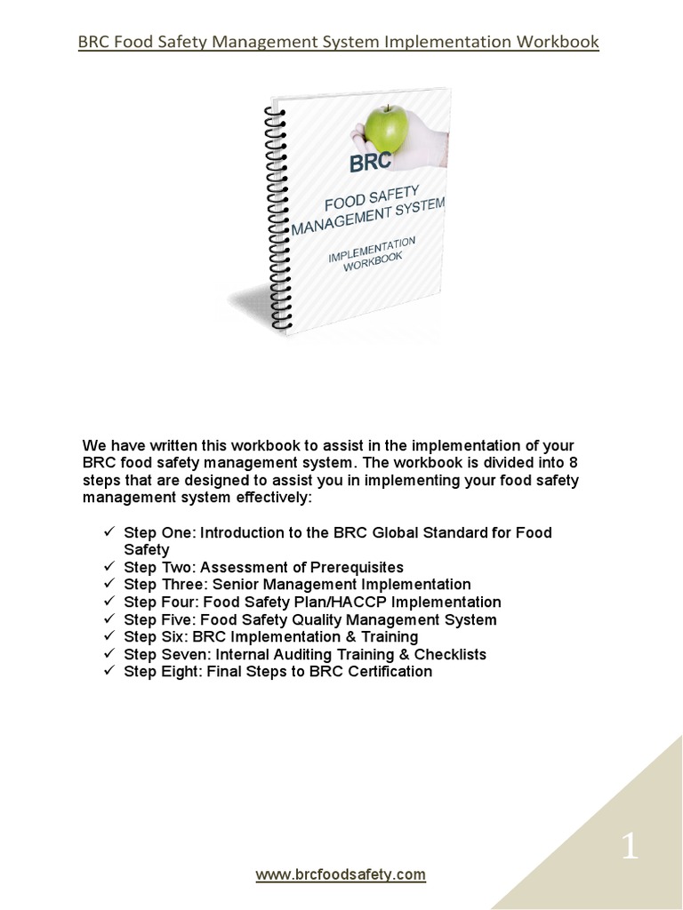 BRC Food Safety Management System Implementation Workbook | PDF | Hazard Analysis And Critical ...