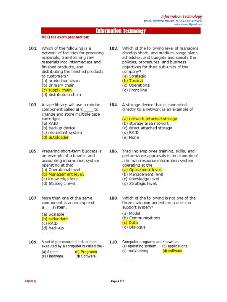 MCQ 101-150 | PDF