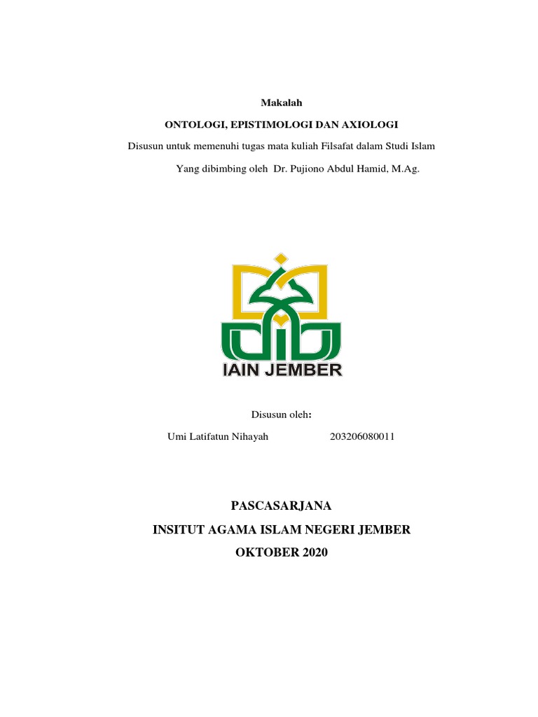 Ontologi, Epistemologi, dan Aksiologi Islam | PDF
