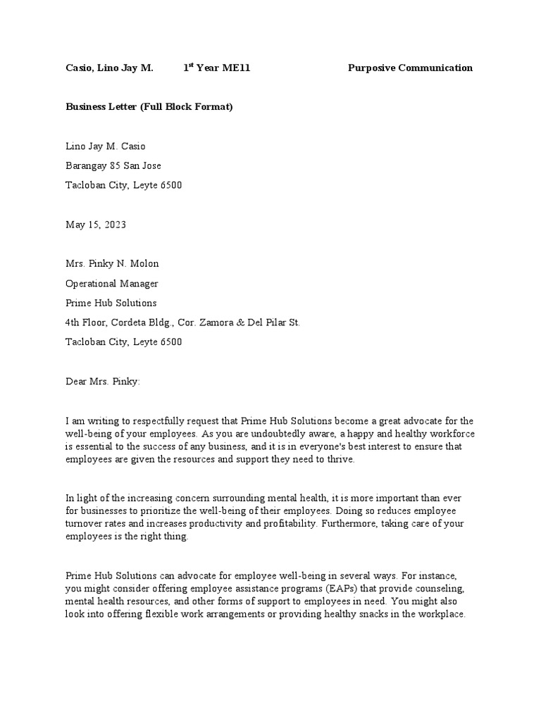 Business Letter | PDF