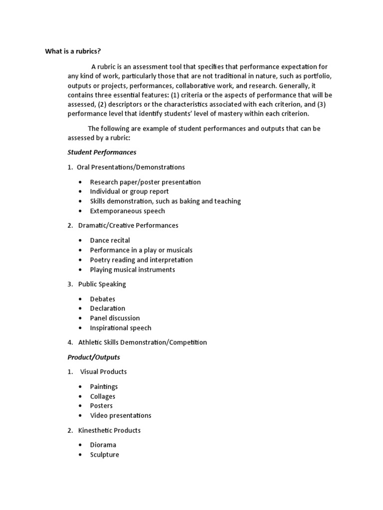 What Is Rubrics Pdf Rubric Academic Educational Assessment